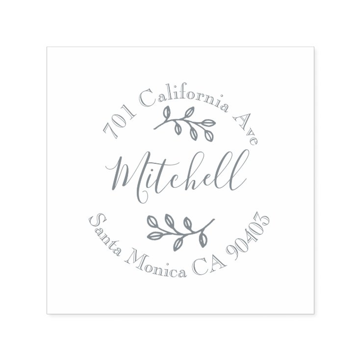 family address round self-inking stamp | Zazzle