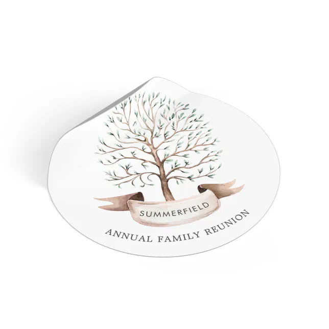 Family Annual Reunion Genealogy Tree Classic Round Sticker | Zazzle