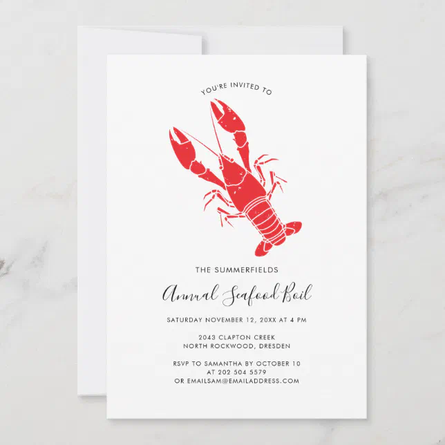 Family Annual Summer Seafood Boil Party Invitation | Zazzle