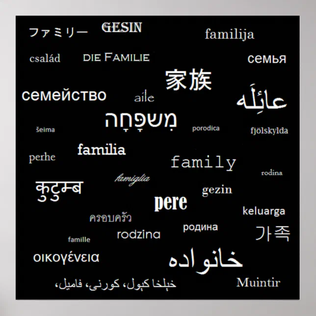 'Family' around the world Poster | Zazzle