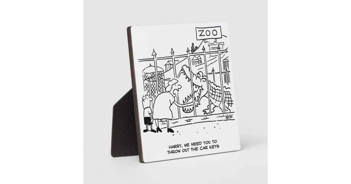 Family at the Zoo. Dad Swallowed by Alligator Plaque | Zazzle