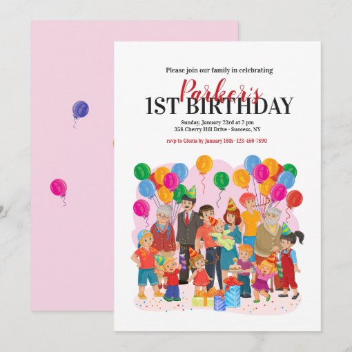Family Birthday Party Invitation | Zazzle