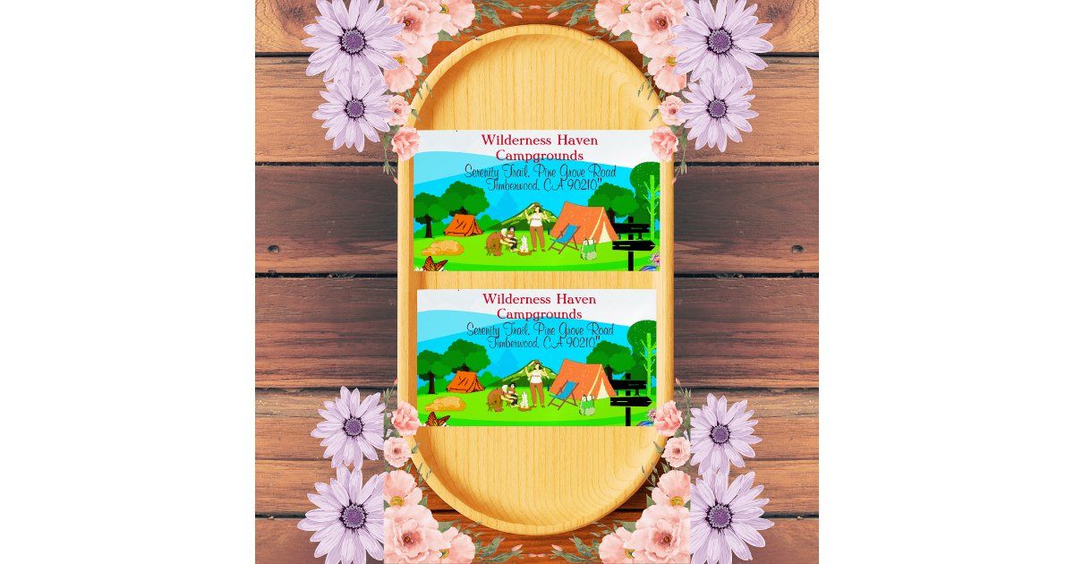 Family Camping Promotional Card Nature-Inspired | Zazzle