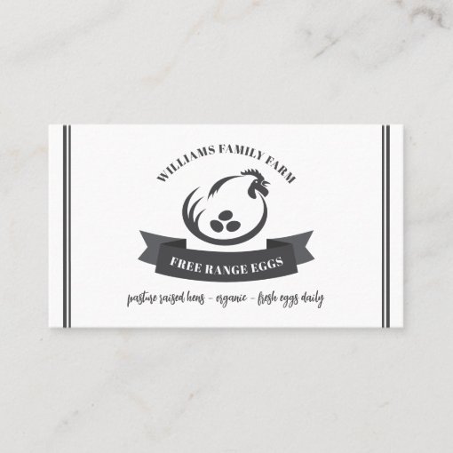 Family Chicken Farm Eggs QR Code Business Card | Zazzle
