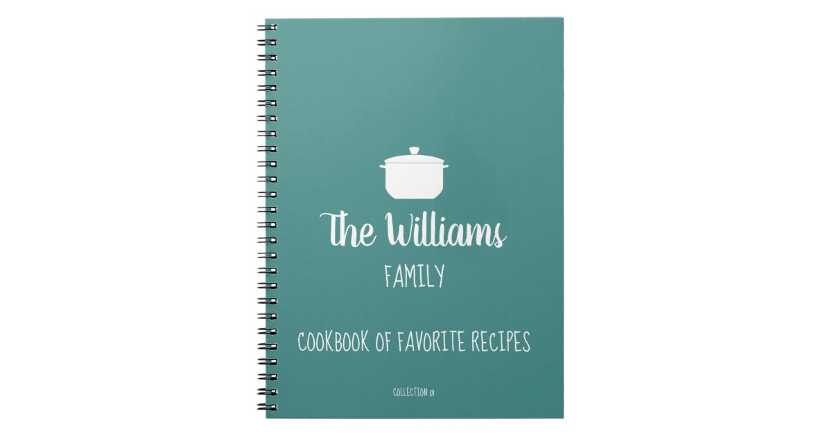 family cookbook of favorite recipes blue notebook | Zazzle