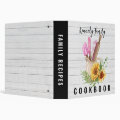Family Cookbook Rustic Wood Farmhouse Recipe 3 Ring Binder | Zazzle