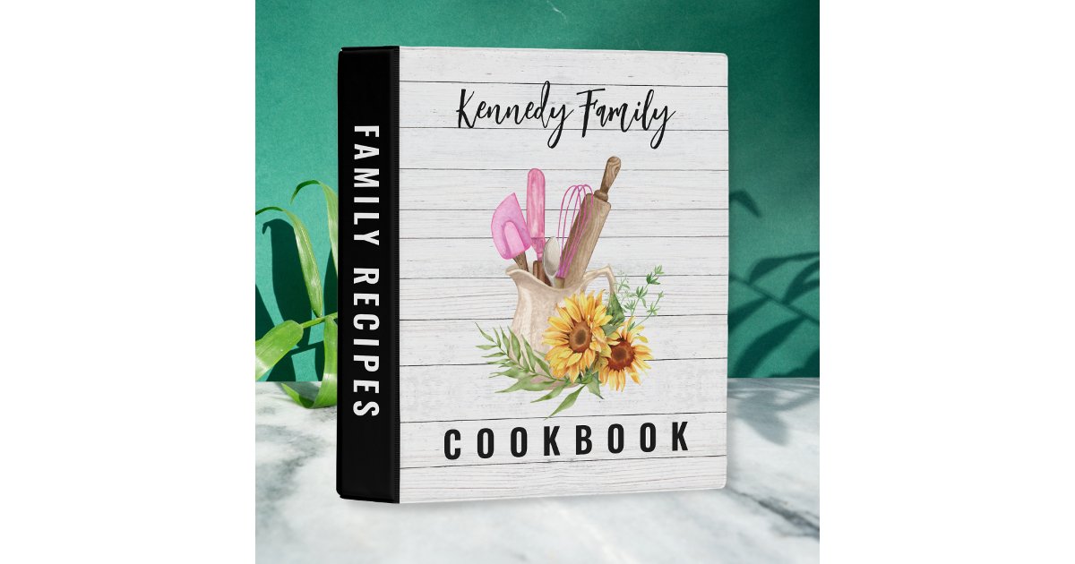 Family Cookbook Rustic Wood Farmhouse Recipe Mini Binder | Zazzle