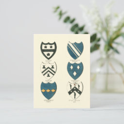 Family Crests of Various English Houses Postcard | Zazzle