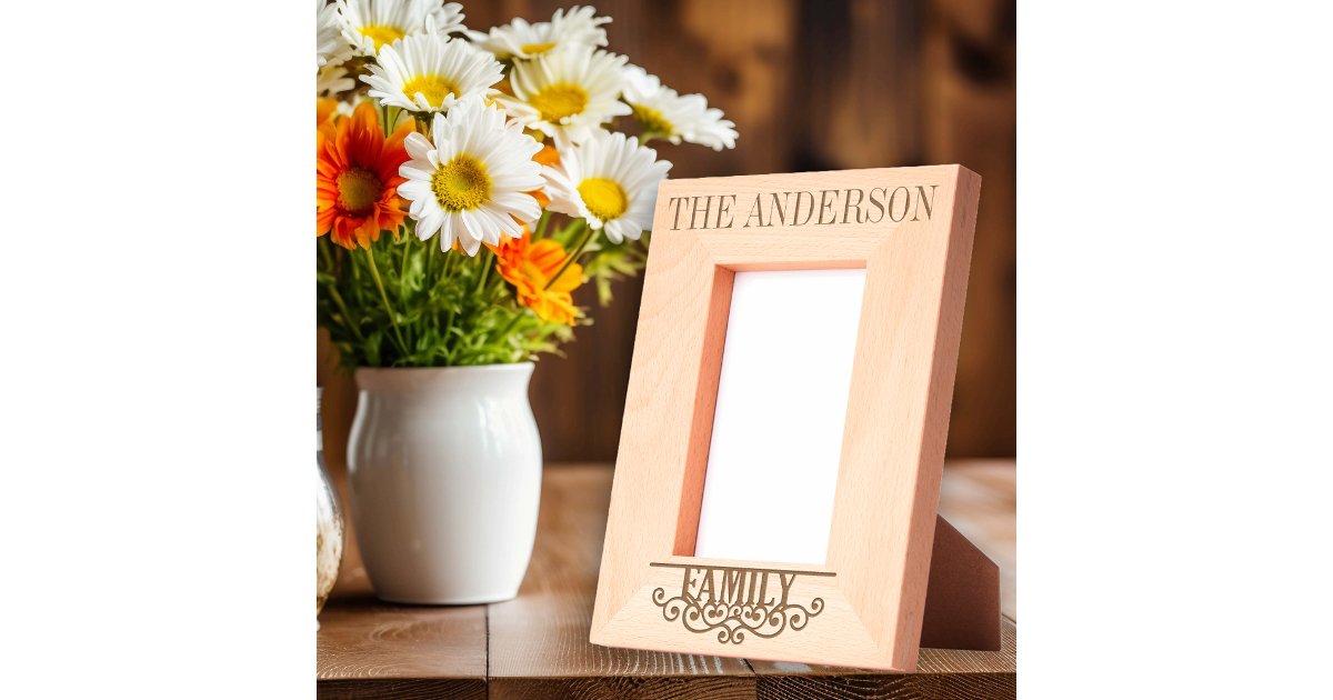 Family Custom Name Personalized Engraved Frames | Zazzle