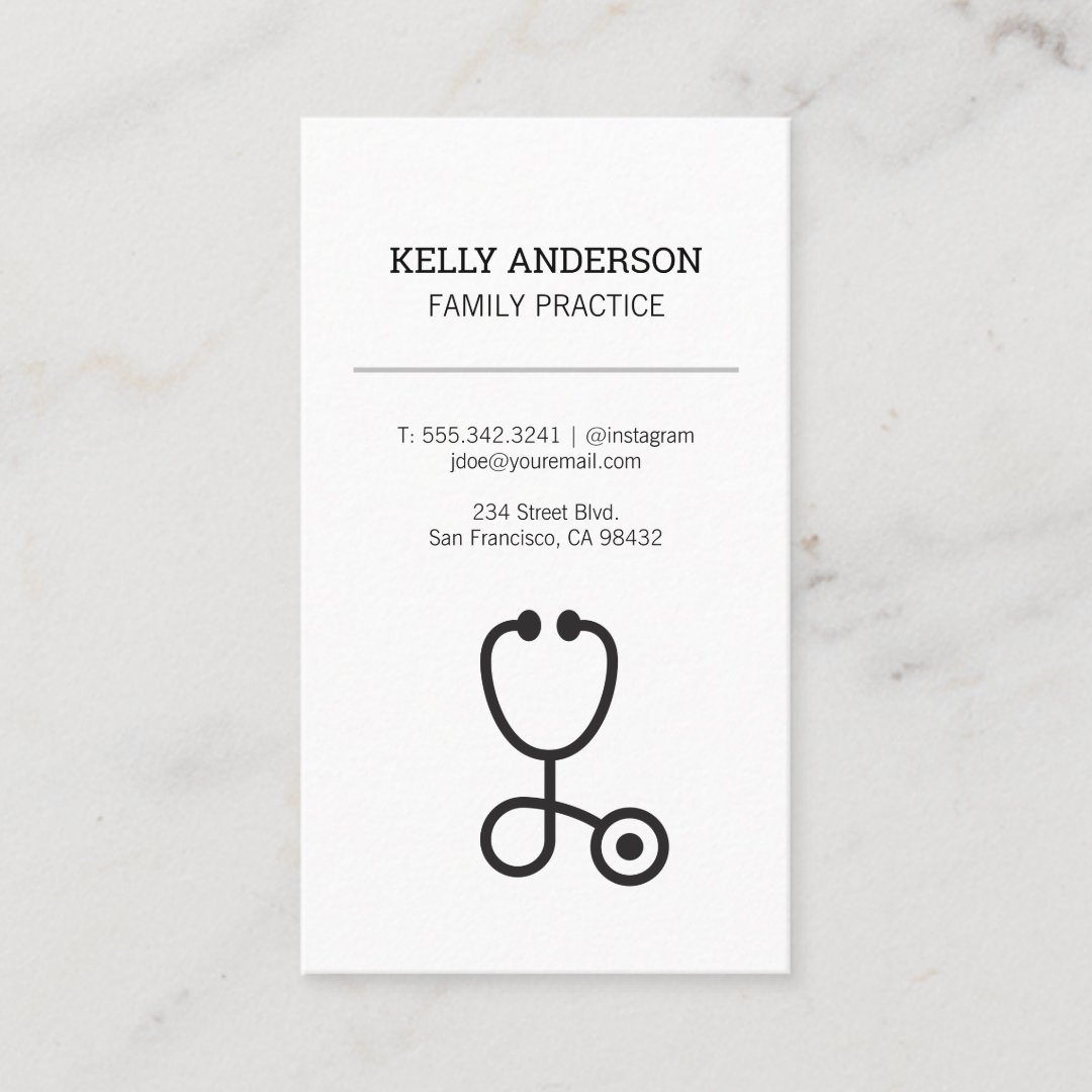 Family Doctor | Practice MD Business Card | Zazzle