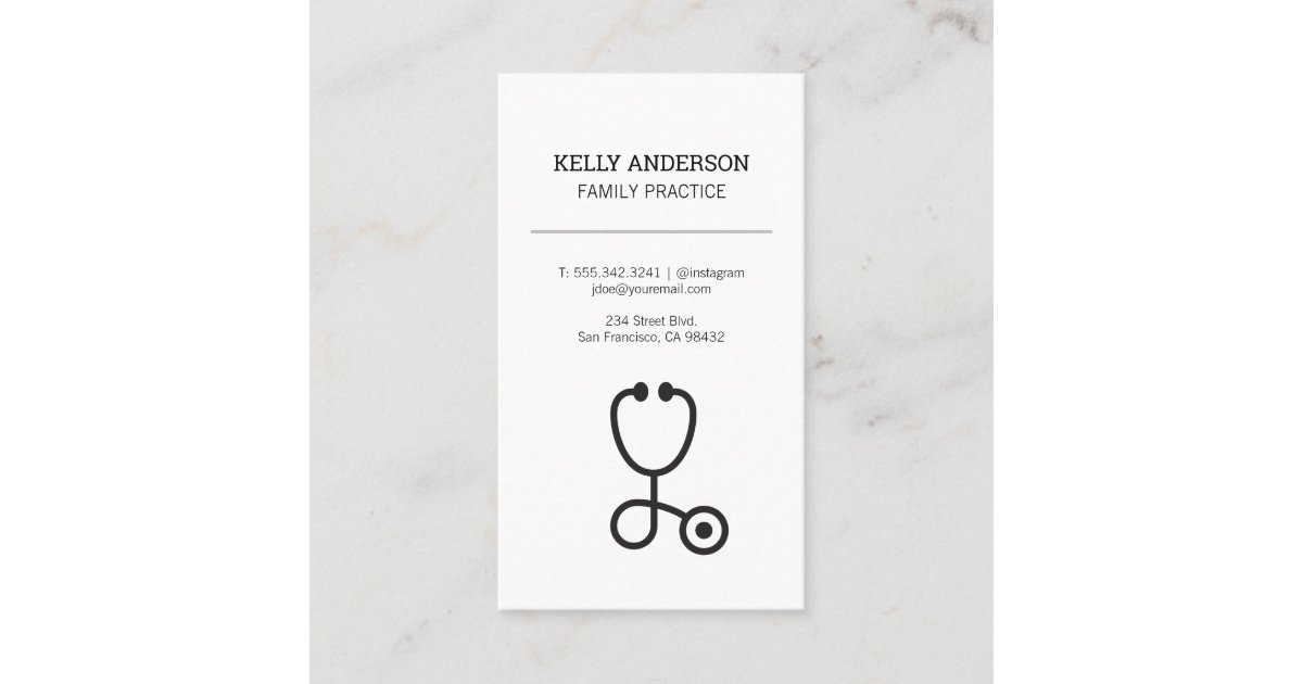 Family Doctor | Practice MD Business Card | Zazzle