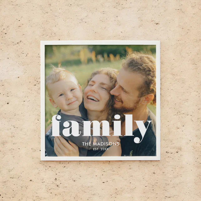 Family Elegant Simple Peel And Stick Photo Tile | Zazzle