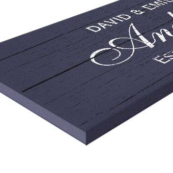 Family Established Dark Blue Family Name Sign | Zazzle