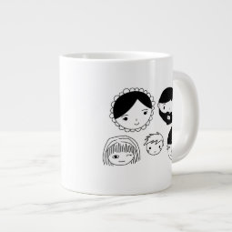 Family Faces Cartoon Giant Coffee Mug | Zazzle