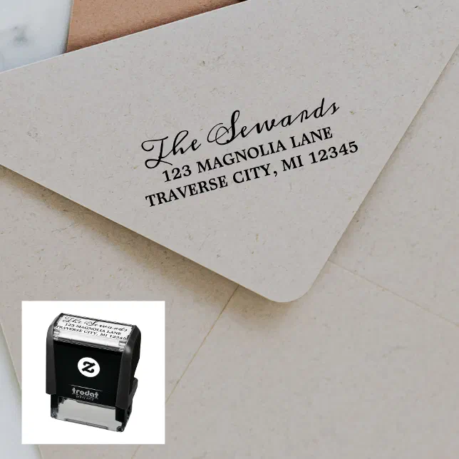 Family Fancy Return Address Self-inking Stamp | Zazzle