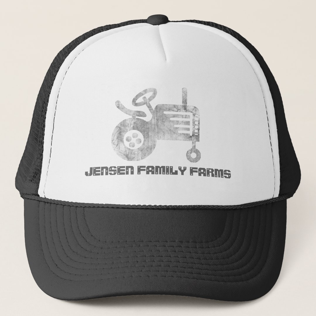 Family Farm Hat with tractor or custom logo | Zazzle