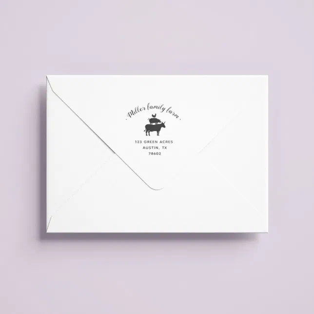 Family Farm | Return Address Stamp | Zazzle