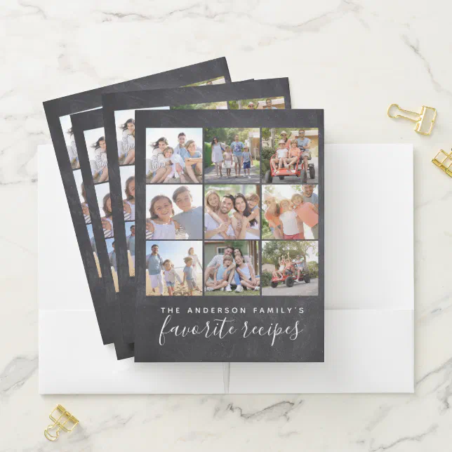 Family Favorite Recipes Photo Collage Pocket Folder | Zazzle