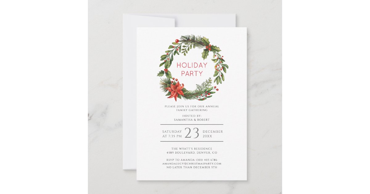 Family Festive Christmas Holiday Reunion Party Invitation | Zazzle