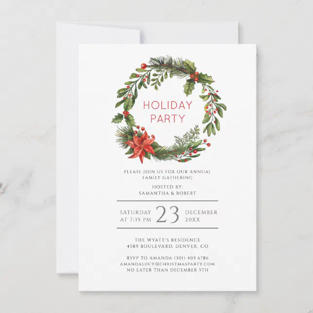 Family Festive Christmas Holiday Reunion Party Invitation | Zazzle