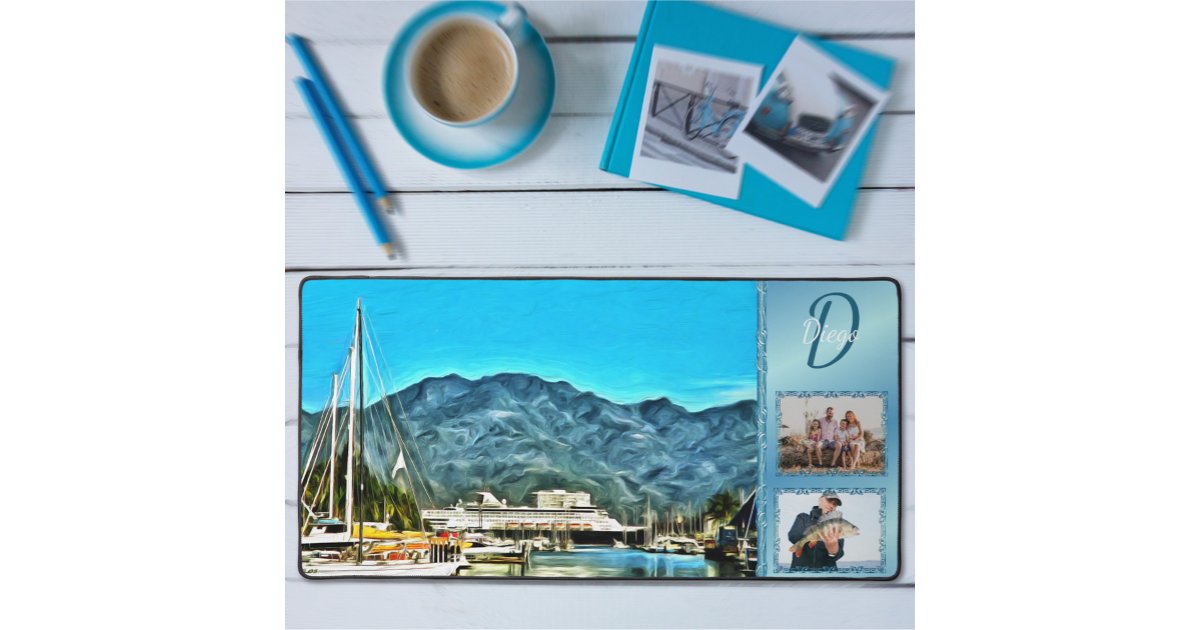 Family Fishing Marina Vallarta 0946 Desk Mat | Zazzle