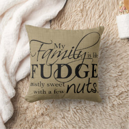 Family & Fudge Throw Pillow | Zazzle