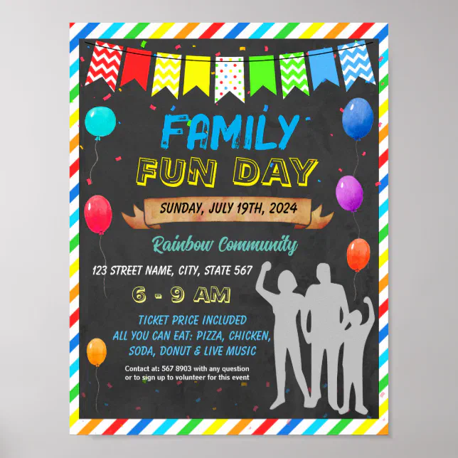 Family Fun Day in School template Poster | Zazzle