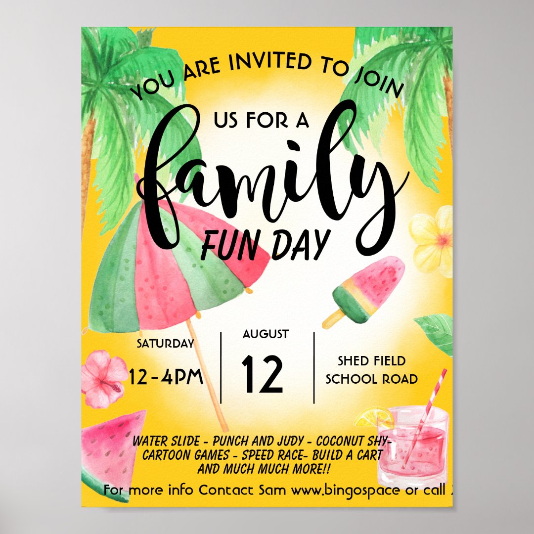 Family fun day poster | Zazzle