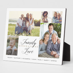 Family Generations of Love Custom 5 Photo Collage Plaque | Zazzle