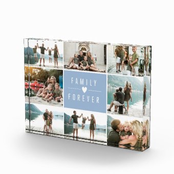 Family is Forever Photo Collage Block EDITABLE | Zazzle