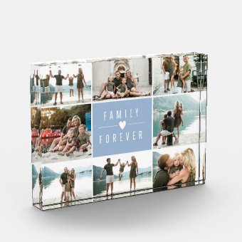 Family is Forever Photo Collage Block EDITABLE | Zazzle