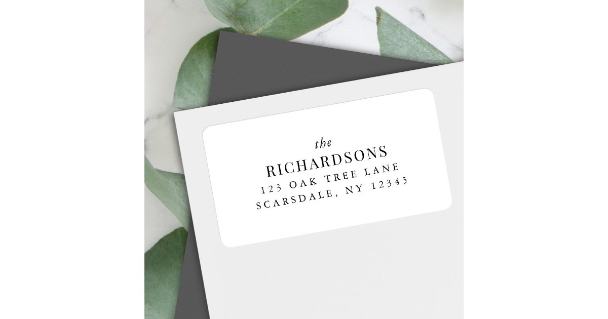 Family Last Name Modern Classic Return Address Label | Zazzle