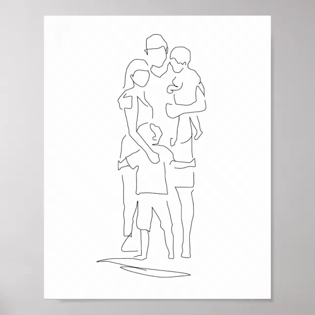 Family Line Art, Family Drawing, Family Print, Gif Poster | Zazzle