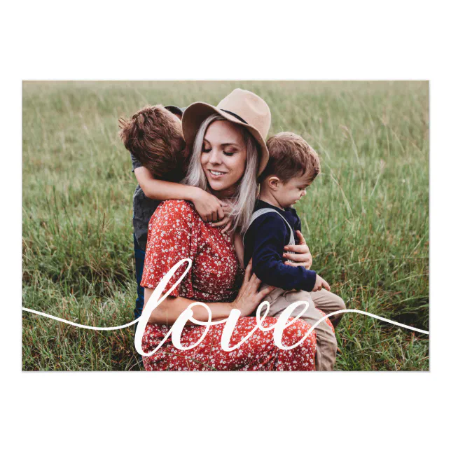 Family Love Script Personalized Photo | Zazzle