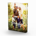 Family Love White Script Custom Vertical Photo Block | Zazzle