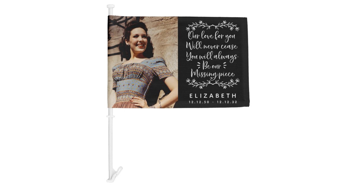 Family Memorial Photo Funeral Car Flag | Zazzle