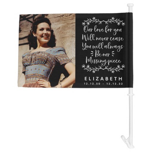 Family Memorial Photo Funeral Car Flag | Zazzle