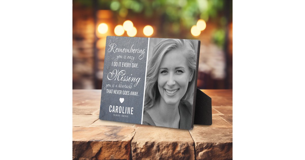 Family Memorial | Photo Remembrance Keepsake Plaque | Zazzle