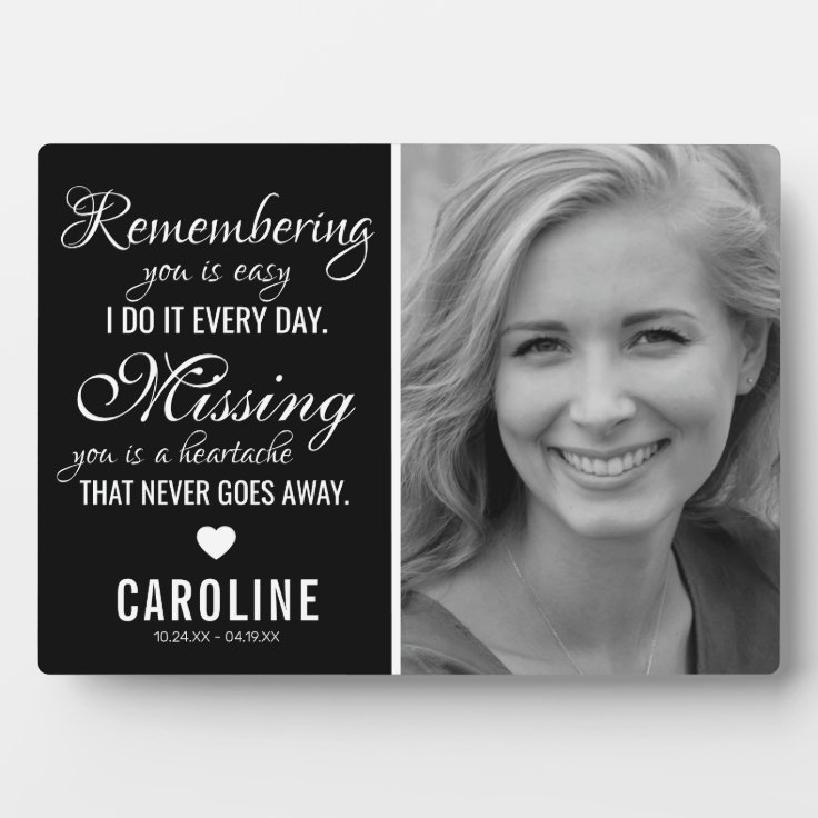 Family Memorial | Photo Remembrance Keepsake Plaque | Zazzle