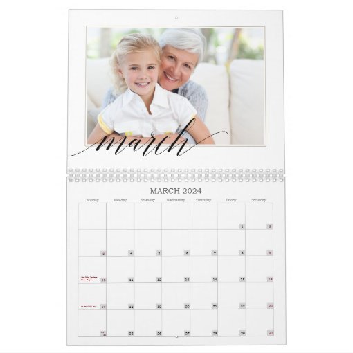 Family Modern Script | Family Photo Memories Calendar | Zazzle