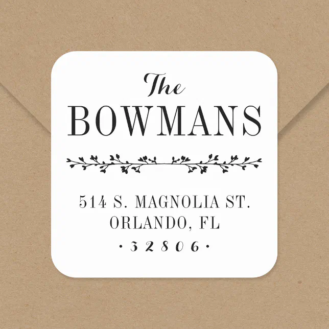 Family Monogram Return Address Stickers | Zazzle