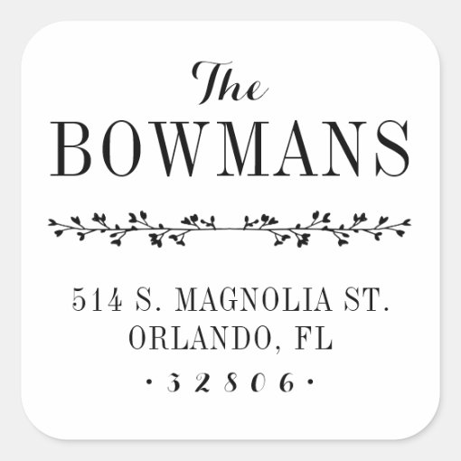 Family Monogram Return Address Stickers | Zazzle