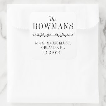Family Monogram Return Address Stickers | Zazzle
