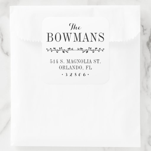 Family Monogram Return Address Stickers | Zazzle