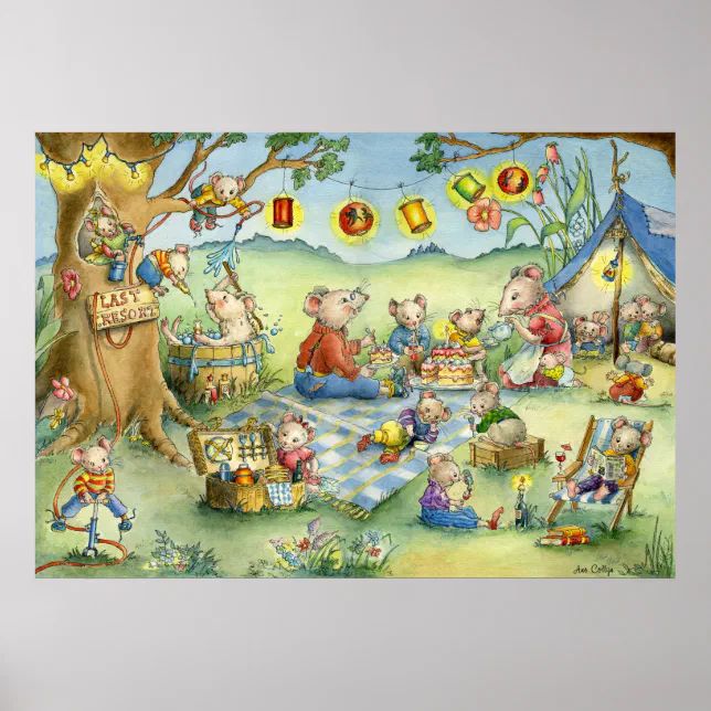 Family Mouse Summer Picnic Poster | Zazzle