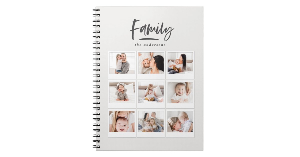 family multi photo photograph notebook | Zazzle