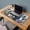 Family Name 8 Photo Collage Black Desk Mat | Zazzle