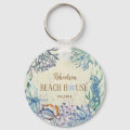 Family Name Beach House Coral Reef Keychain | Zazzle
