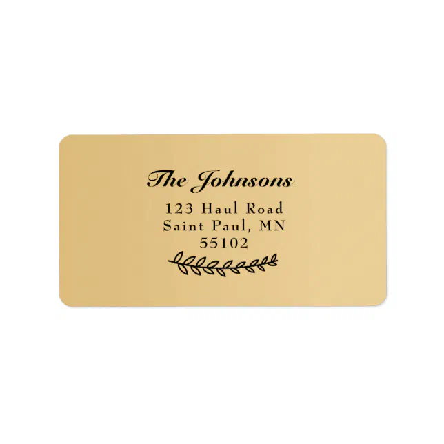 Family Name Botanical Leaves Label | Zazzle