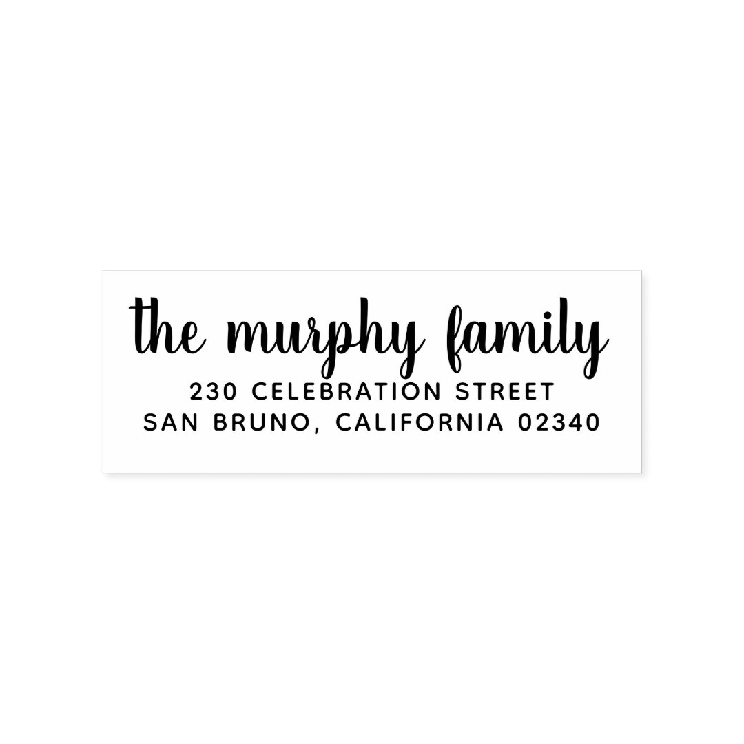 Family Name & Contact Information Return Address Rubber Stamp | Zazzle